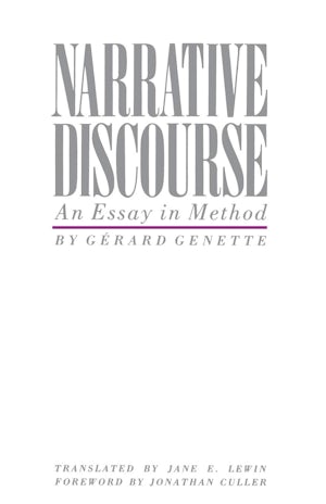 Narrative Discourse by Gerard Genette. translated by Jane E. Lewin ...